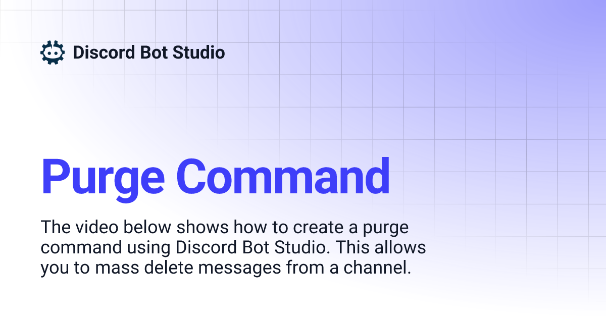 Purge Command | Discord Bot Studio