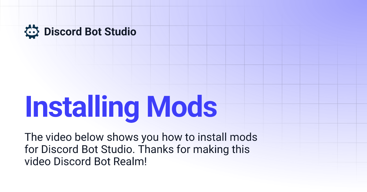 Installing Mods | Discord Bot Studio