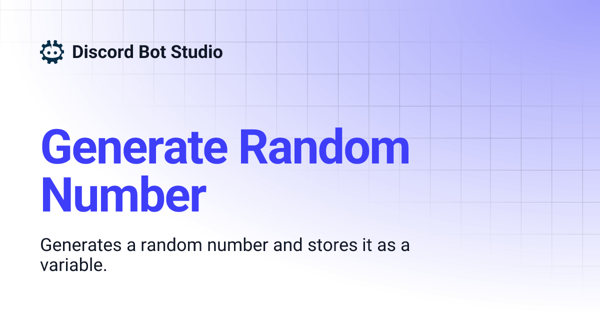 Generate Random Number | Discord Bot Studio
