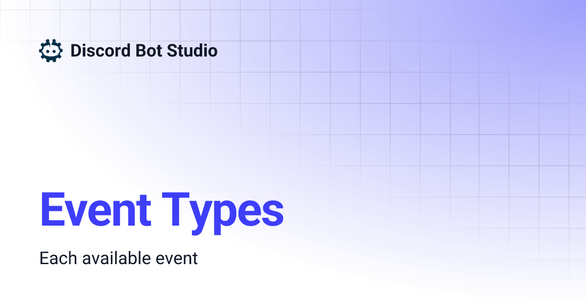 Event Types | Discord Bot Studio
